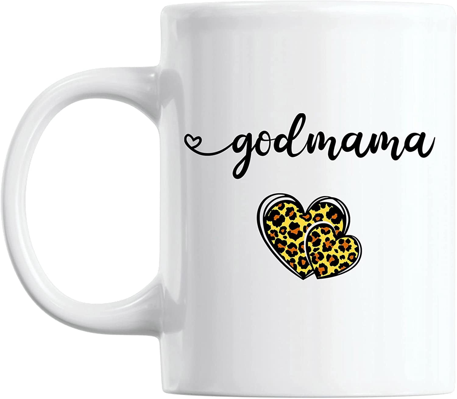 Godmama Leopard Heart Mug, Cute Leopard Mug, God Mother Mug, Leopard ...