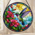 Godmerch Hummingbird Stained Glass Suncatcher Window Hanging Decor ...