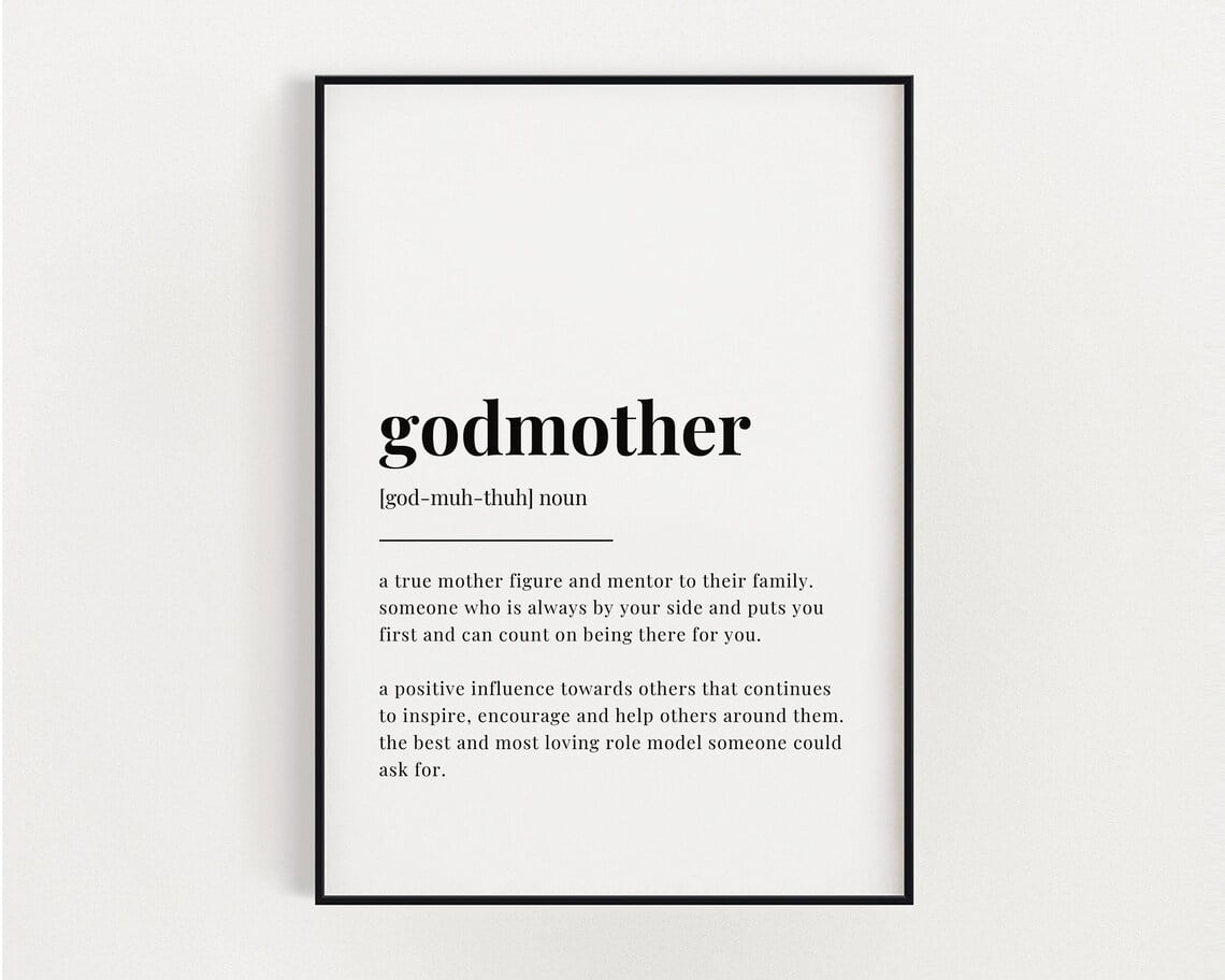 Godmother Definition Print, Wall Art Print, Godmother Print, Definition ...