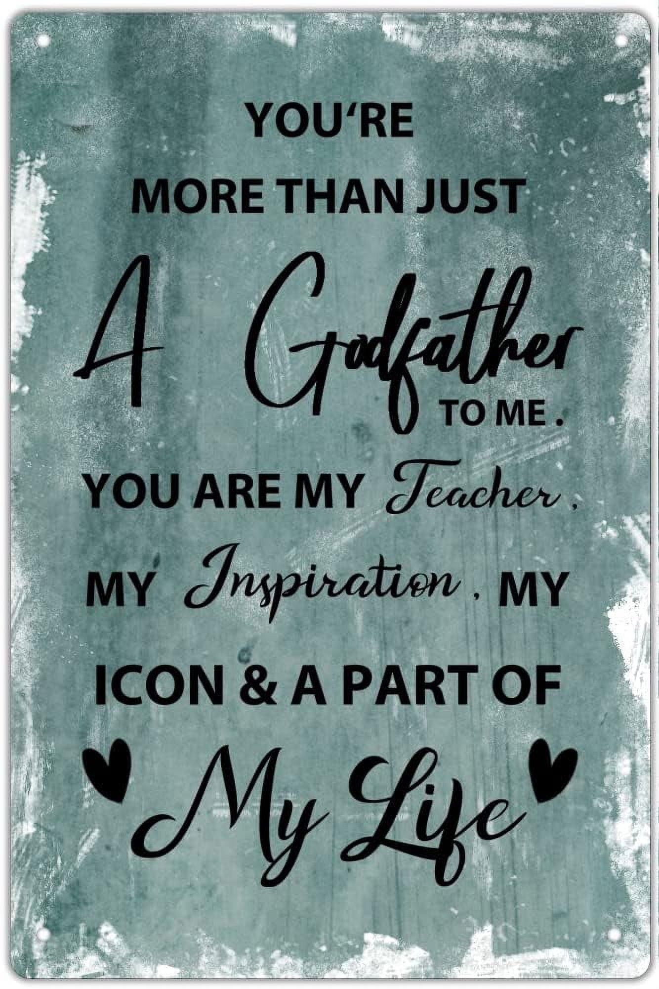Godmother Godfather Metal Sign - Gifts from Godson Goddaughter, Thank ...