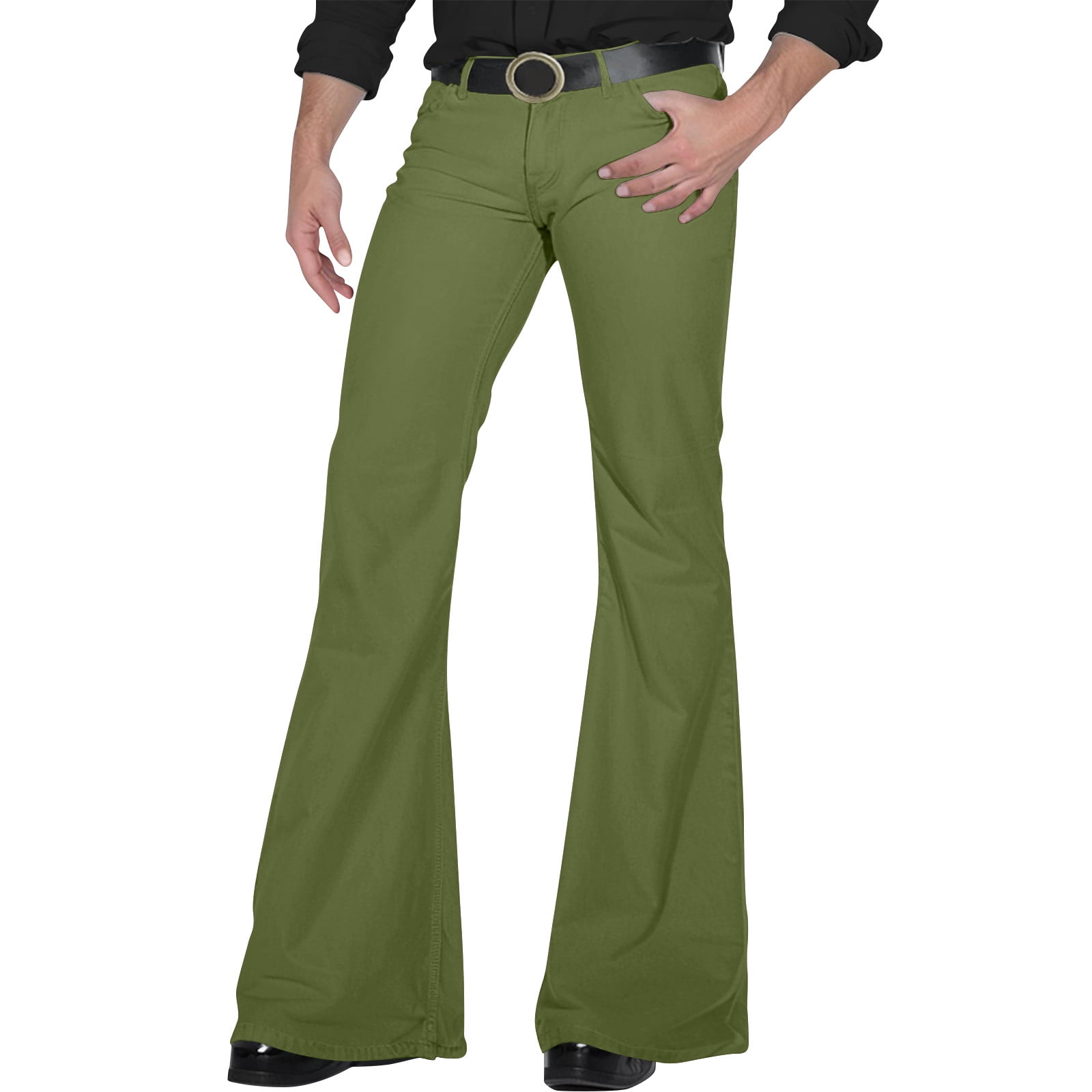 Huresd 70s Disco Pants for Men,Mens Bell Bottom Jeans Pants,60s 70s ...