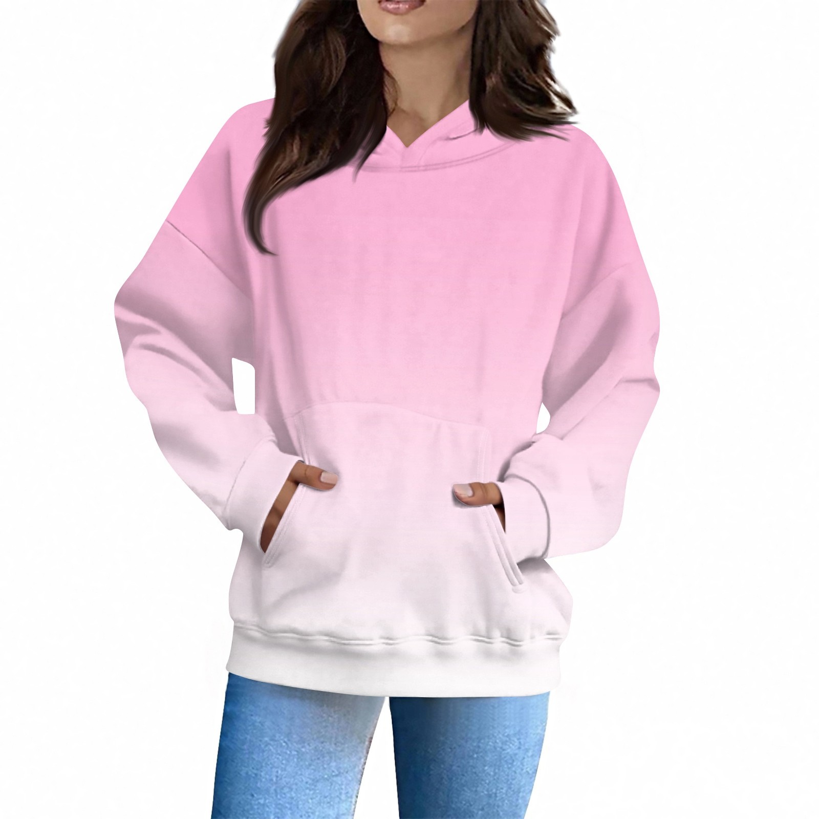 Godokuleh Oversized Hoodies for Women Gradient Cute Hooded Sweatshirt ...