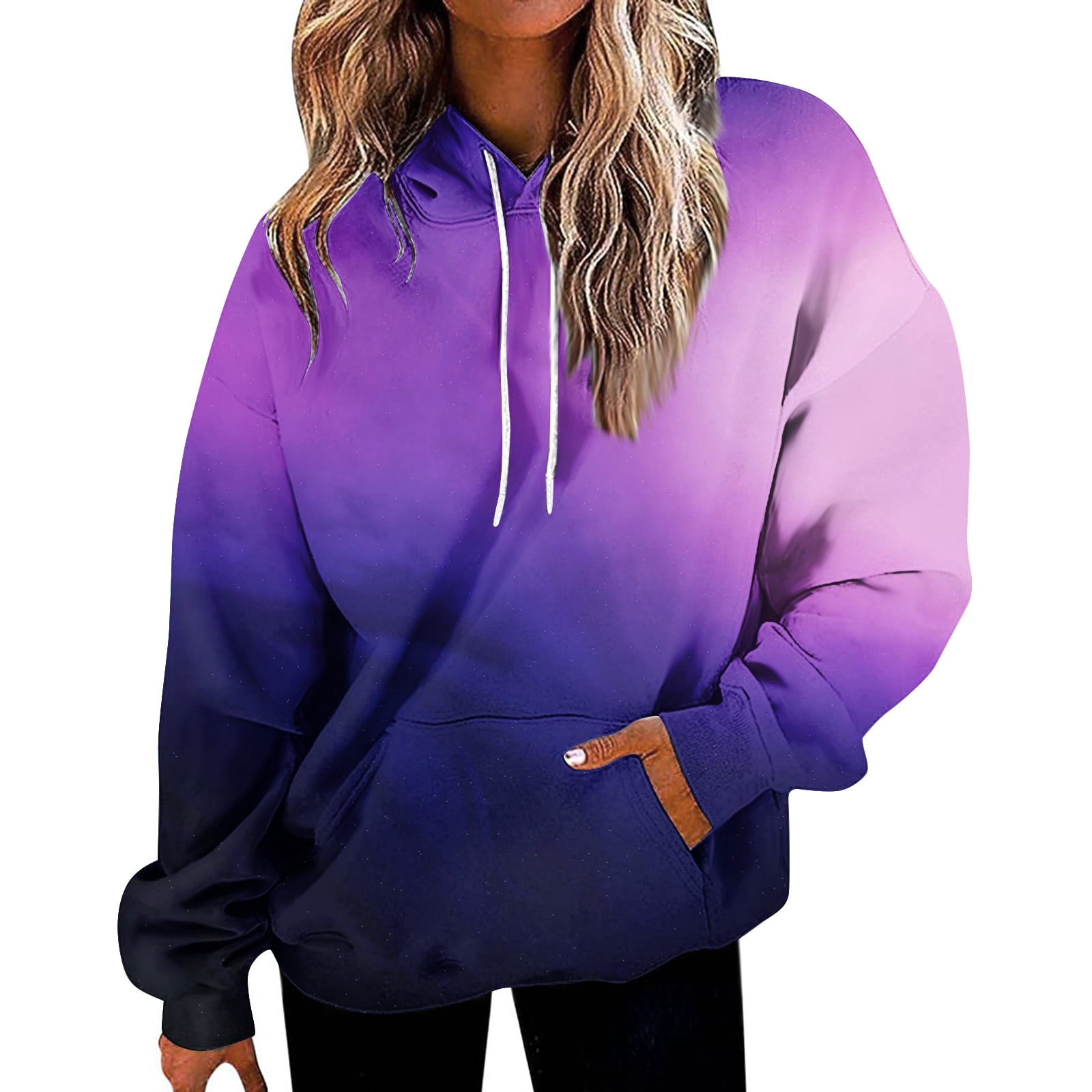 Godokuleh Oversized Hoodies for Women Tie Dye Gradient Cute Hooded ...