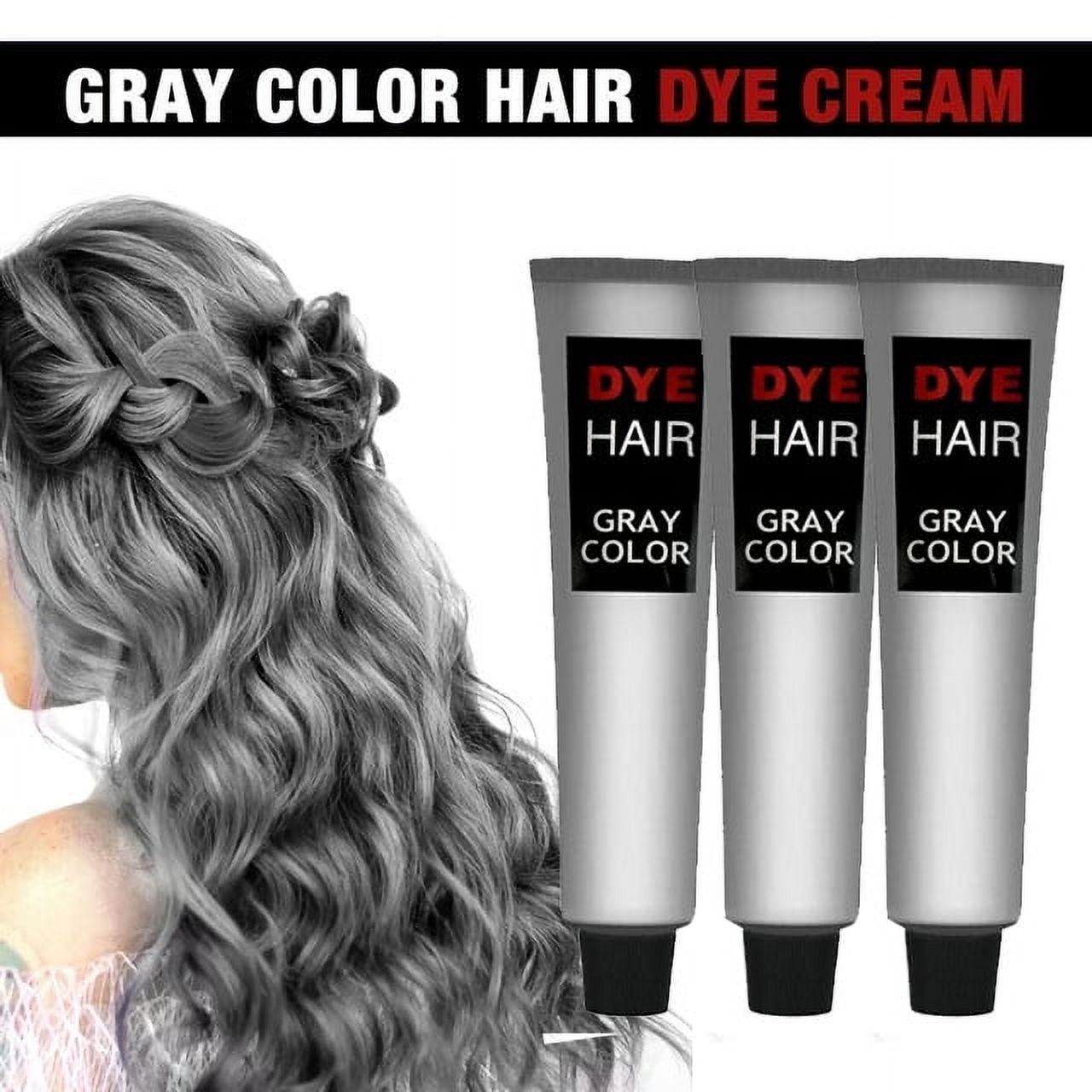 Godom 3pcs Grey Silver Hair Color Dye,Natural Hair Dye&Unisex Fashion ...