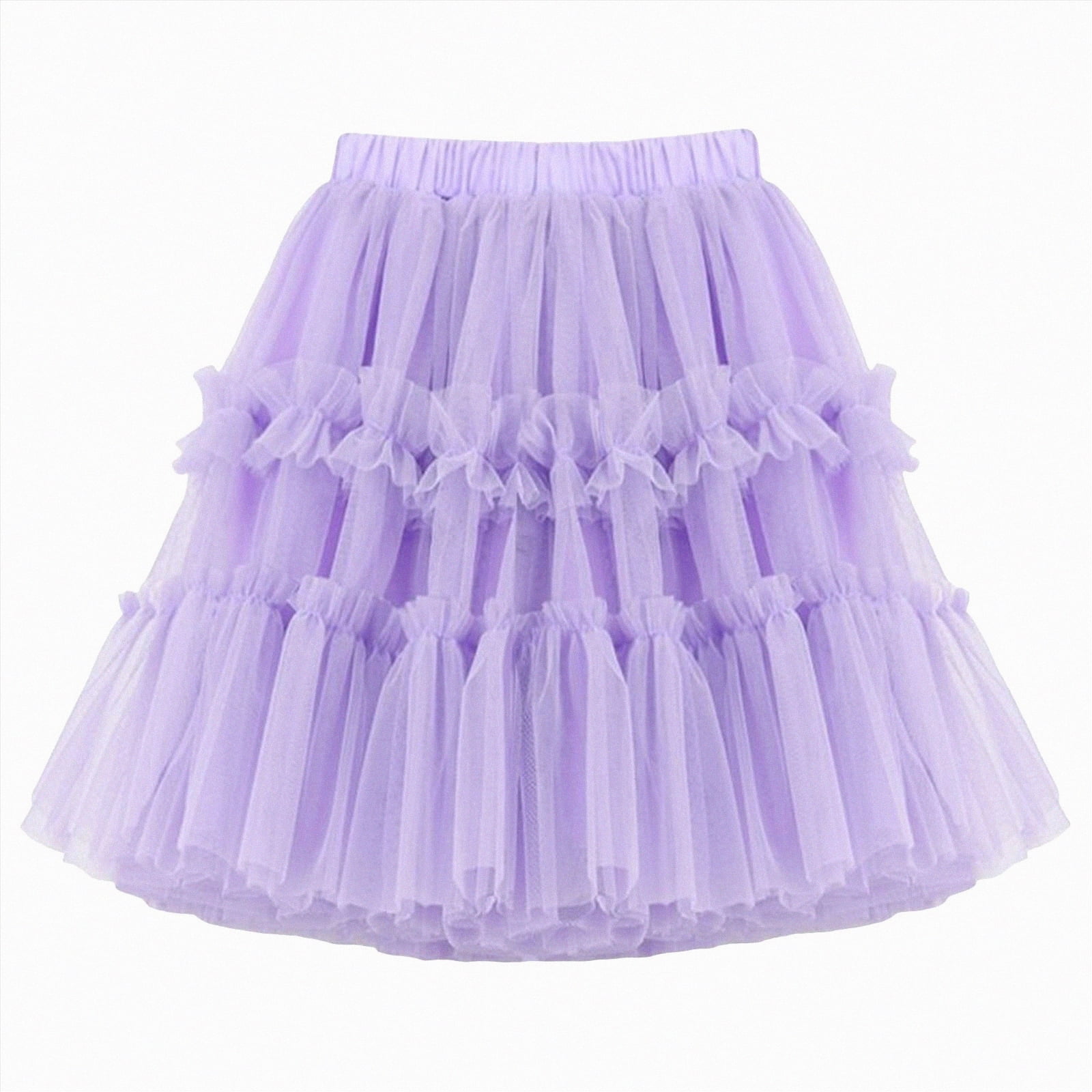 Godom Girls Flowy Tutu Skirt 2T-14T Layered Mesh Elastic Waist Midi ...