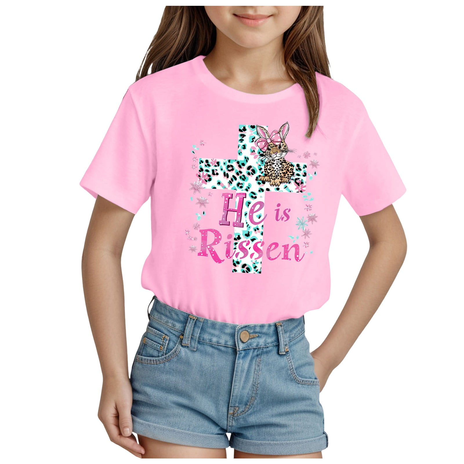 Godom Girls Short-Sleeve T-Shirt Graphic Cotton Summer Cute T Shirts ...