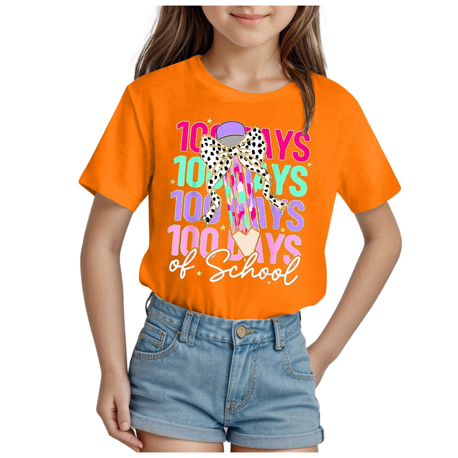 Godom Girls Toddlers Short-Sleeve T-Shirt Tops Casual Cotton Tee Tops ...