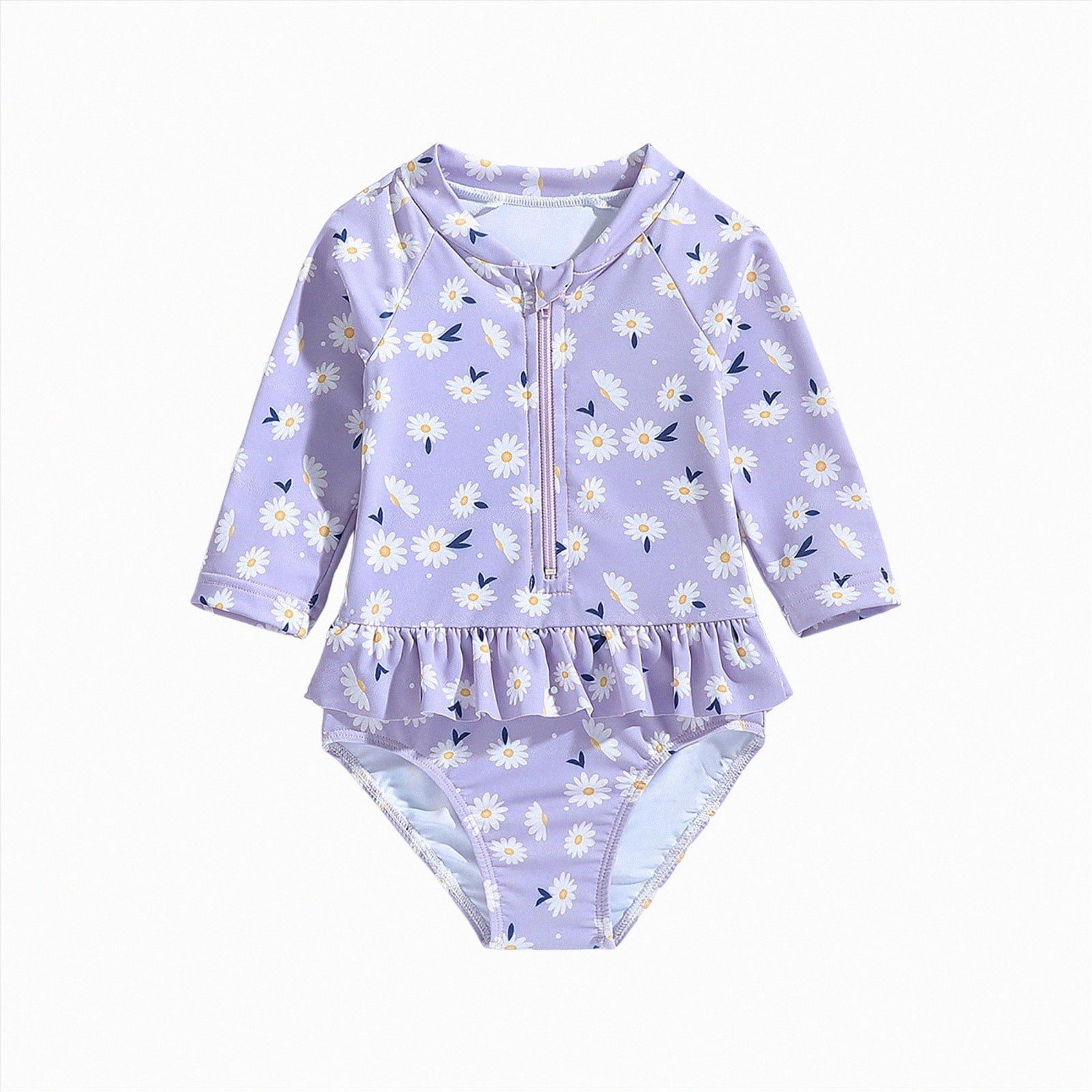 Godom Toddler Girls Swimsuit Long Sleeve Swimsuit One Piece Bathing ...