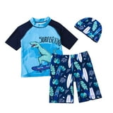 Godom Toddler Swimsuit Boy Short Sleeve Rash Guard and Swim Trunk 2 ...