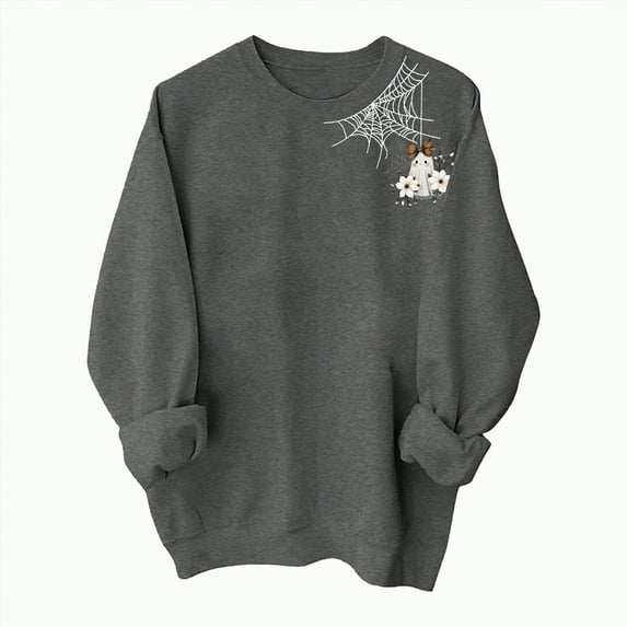 Godom Women's Halloween Sweatshirt Cute Ghost Graphic Pullover Tops Funny Pumpkin Print ...