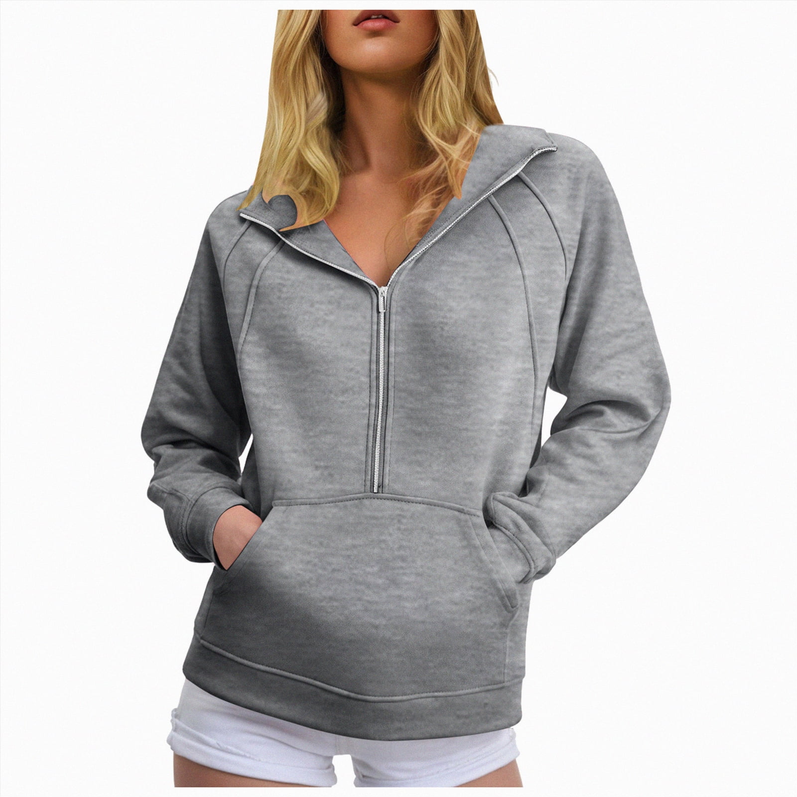 Godom Women's Sweatshirt Quarter-Zip V Neck Fleece Pullover Hoodie 2025 ...
