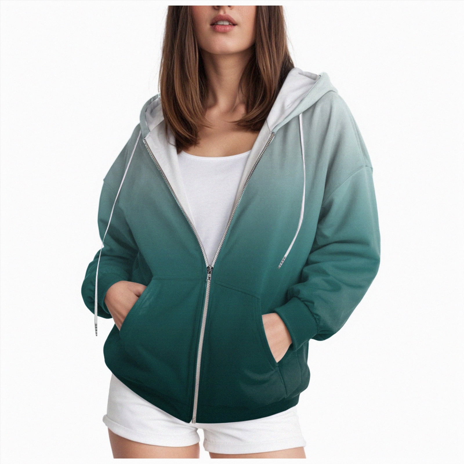 Godom Zip up Womens Hoodies Zipper Jacket Plus Size Womens Sweatshirts ...