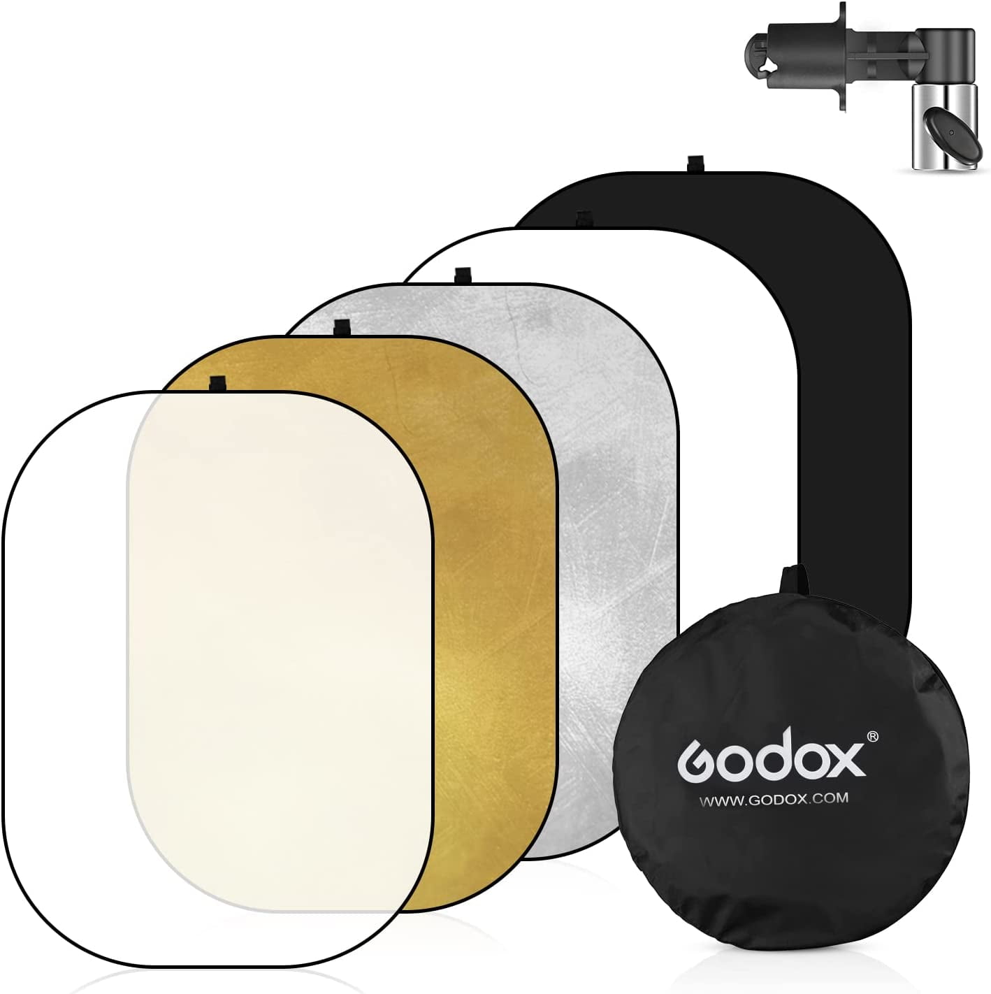 Godox 23x35 in/60x90cm Light Reflector Diffuser, 5-in-1 Portable ...
