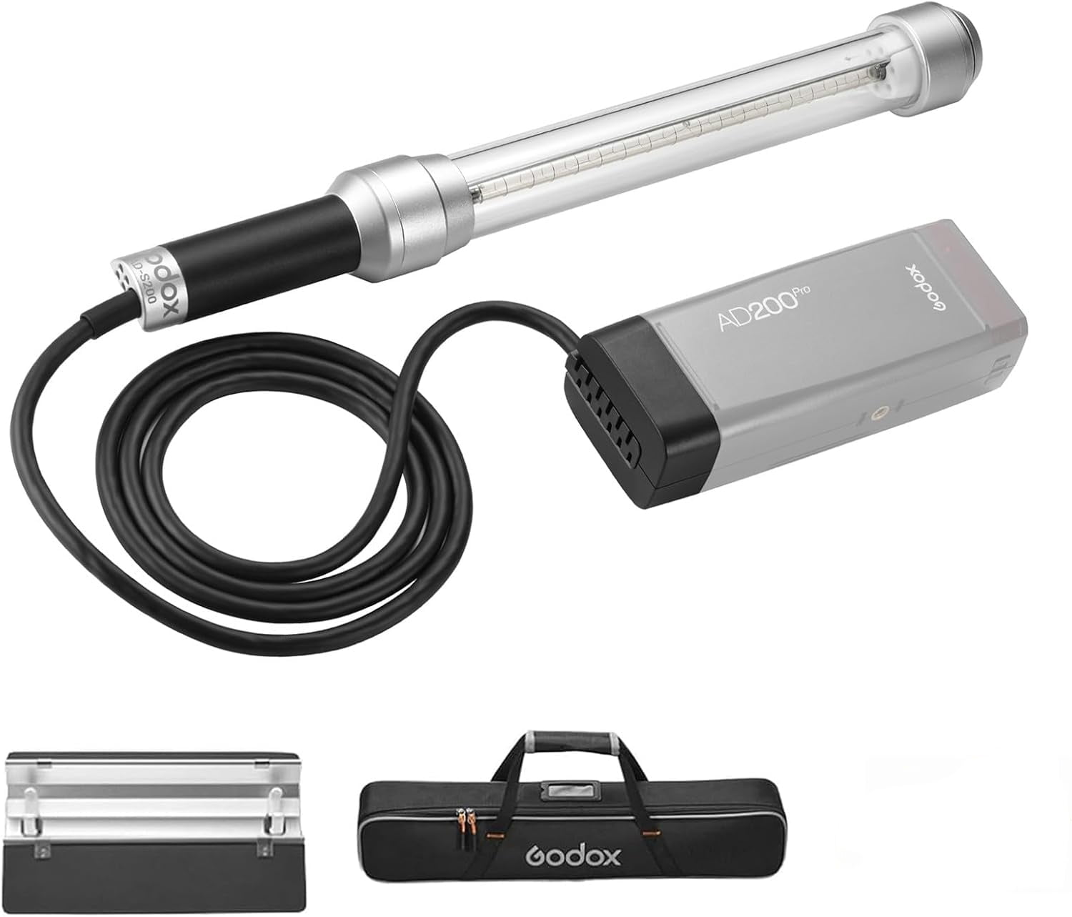 Godox AD-S200 200Ws Stick Flash Head CCT 5800K+200K, 360° Light Tube ...