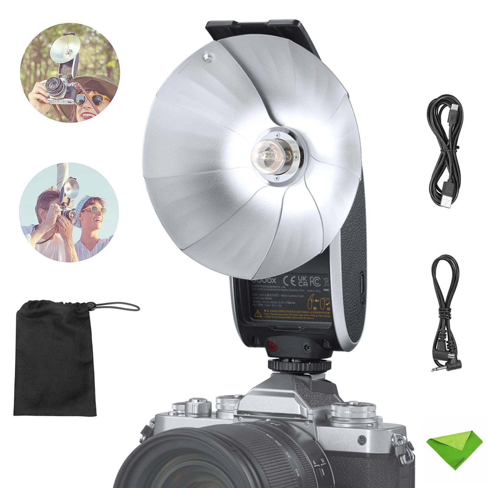 Godox Lux Senior Retro Camera Flash 6000±200K GN14 1700mAh Speedlite ...