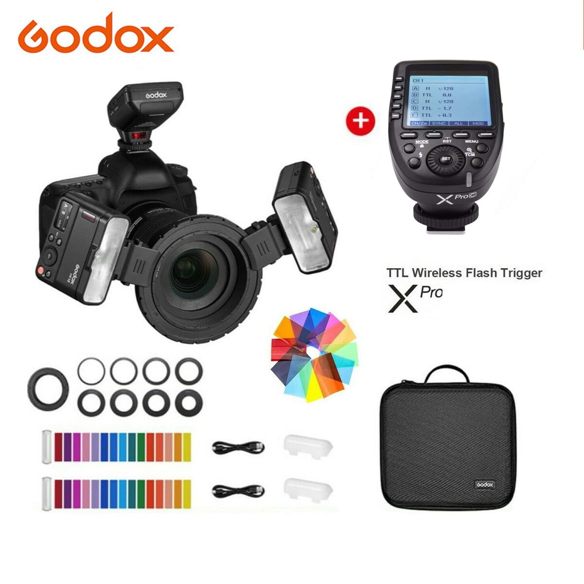 Godox MF12-K2 MF12 Macro Flash Light 2.4GHz Wireless Control built-in X ...
