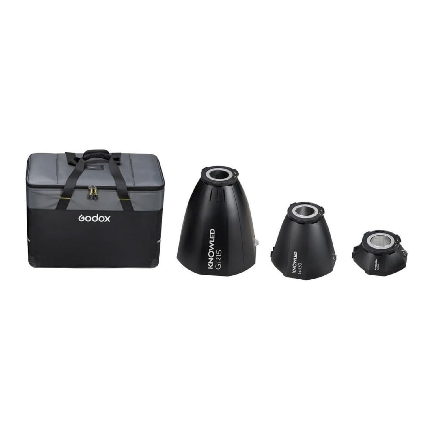 Godox 15 30 and 60 Degree Black Reflectors Kit for KNOWLED MG1200Bi LED ...