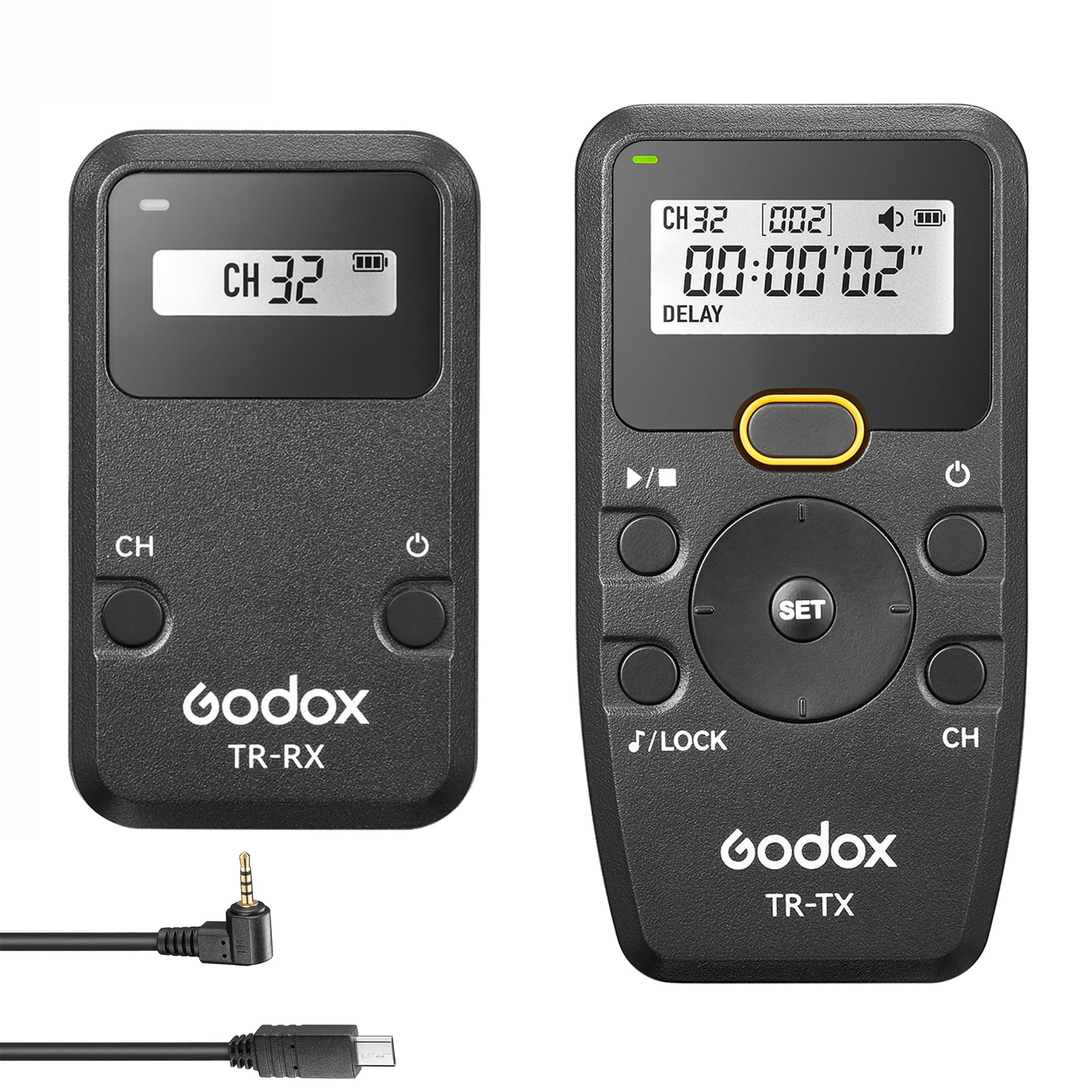 Godox Remote control kit,100M Timer 32 Channels 6 Timer 32 Camera Shutter Distance Shutter Cable ...