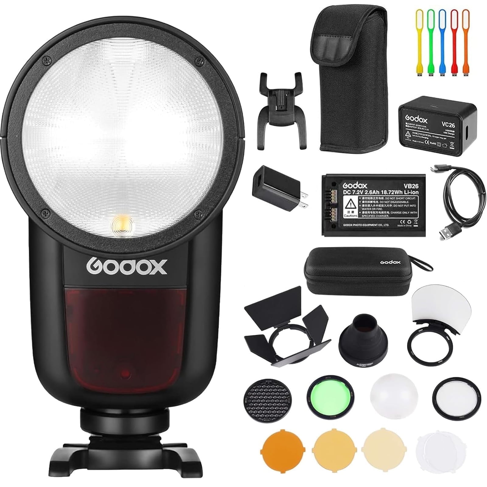 Godox V1 U TTL Flash with AK-R1 Accessories for Nikon, Black, New ...