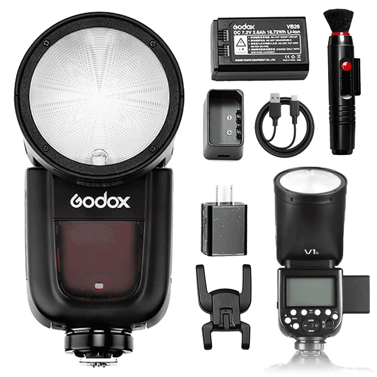 Godox V1 Round Head Flash for Nikon Cameras, 76Ws TTL Speedlite, 2.4G ...