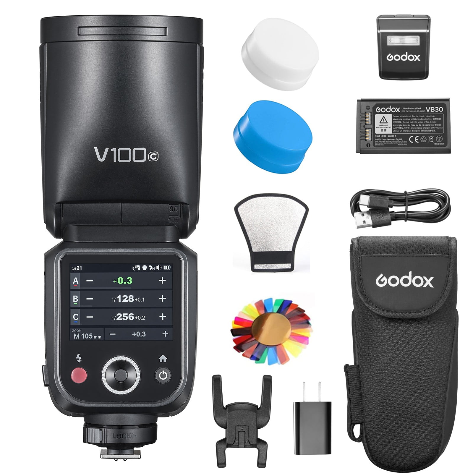 Godox V100C V100-C 100Ws TTL Flash for Canon Cameras, 400 Full Power ...