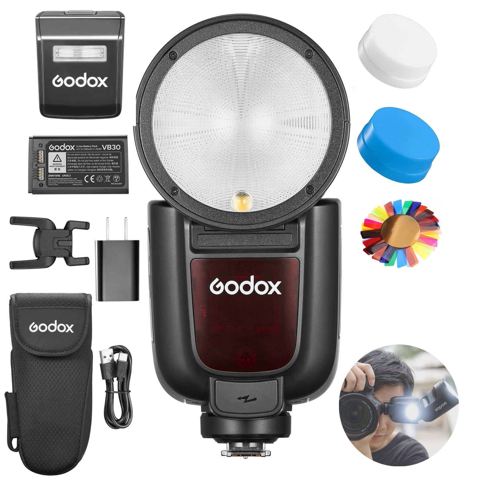 Godox V1Pro O Flash for Olympus Panasonic Camera TTL Speedlight, 1/8000 ...