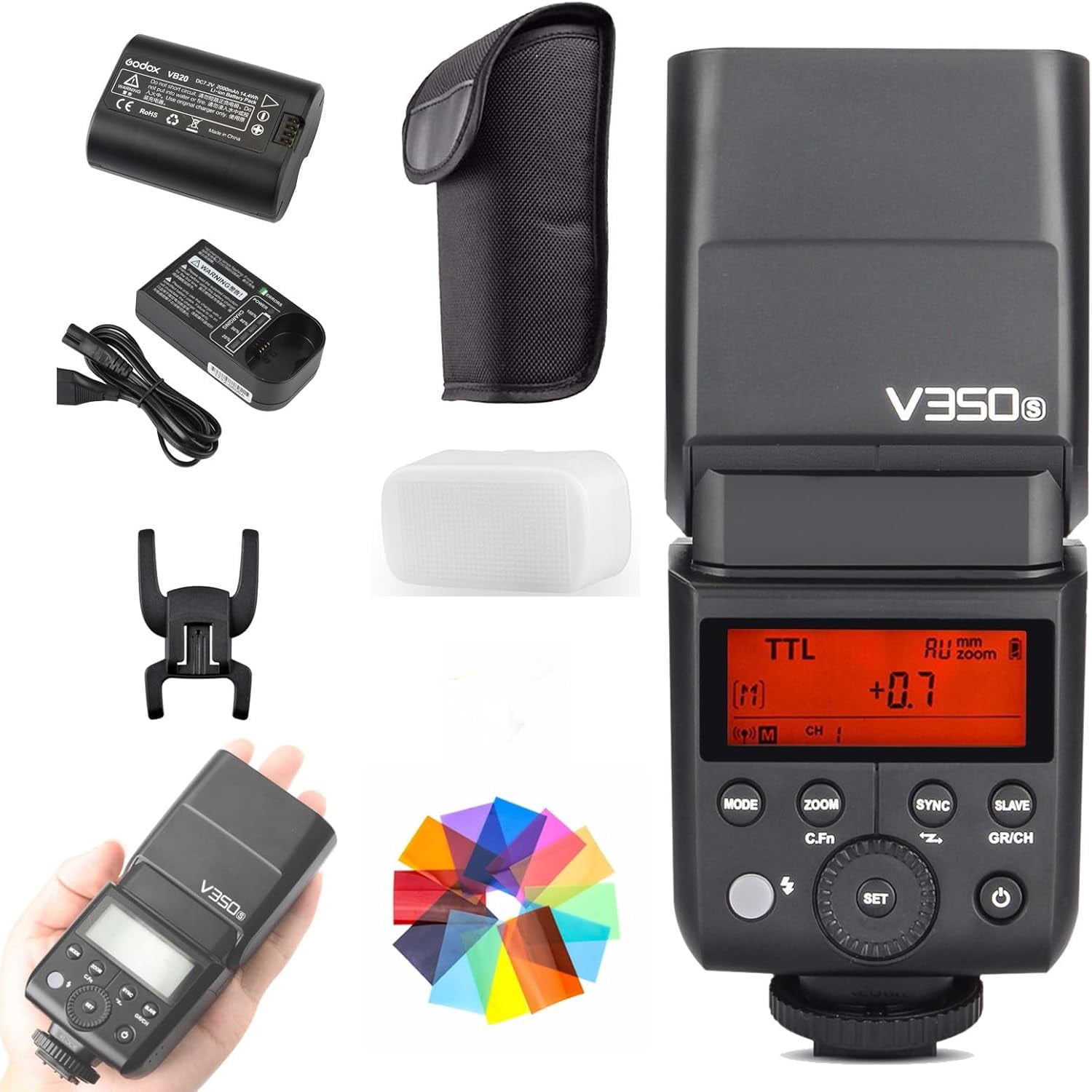 Godox V350S TTL Flash forSony 2.4G GN36 1/8000s HSS 500 Full Power 0.1s ...