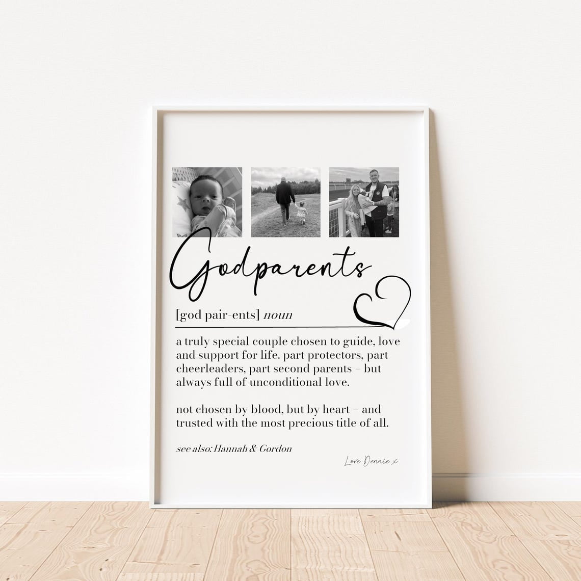 Godparents Definition Print, God Parents Photo Gift, Godparents Thank ...