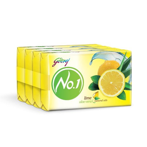 Godrej No.1 Bathing Soap - Lime & Aloe Vera, 100g (Pack of 4) - Walmart.com