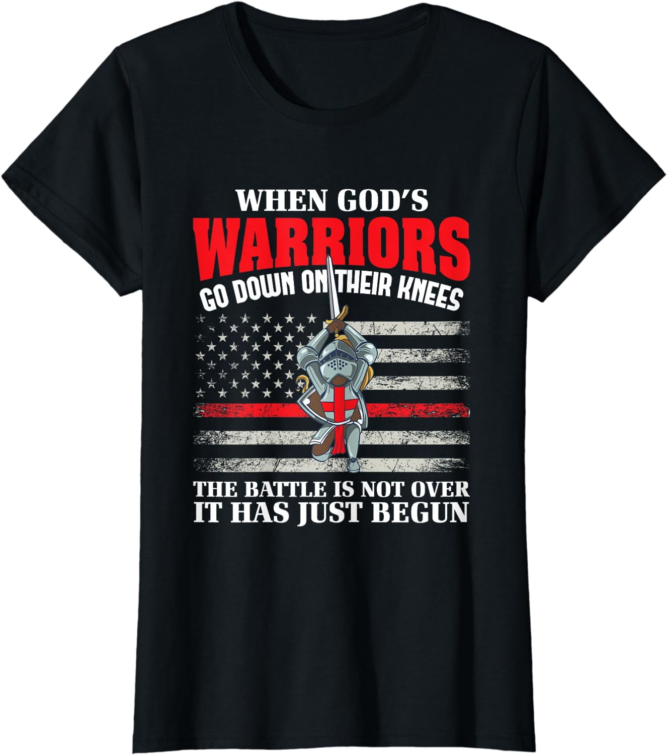 Gods Warrior Christian American Soldier US Flag Bible Prayer T-Shirt ...