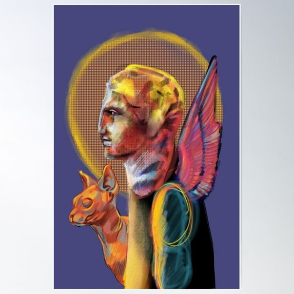 Gods Worship Cats Poster Wall Art, Modern Wall Decor For Living Room ...