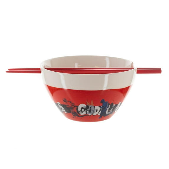 Godzilla 12 Oz. Ceramic Ramen Bowl With Chopsticks - Walmart.com