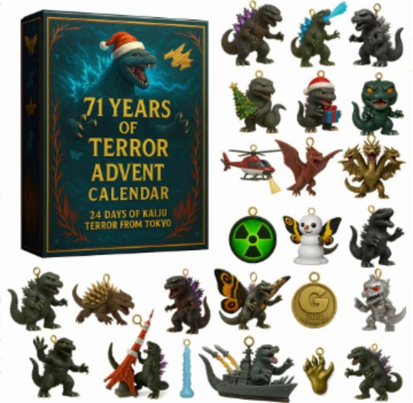Godzilla Advent Calendar 2025 Christmas Countdown Calendar, 24 Days of ...