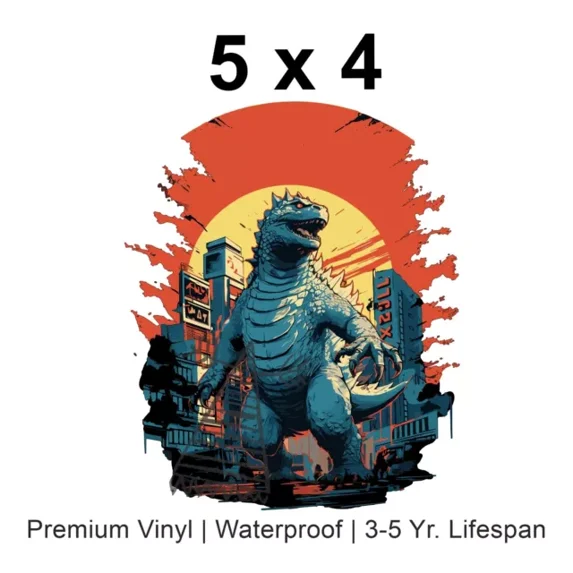 Godzilla Car Sticker Anime Vinyl Sticker Godzilla Mecha Vinyl Sticker ...