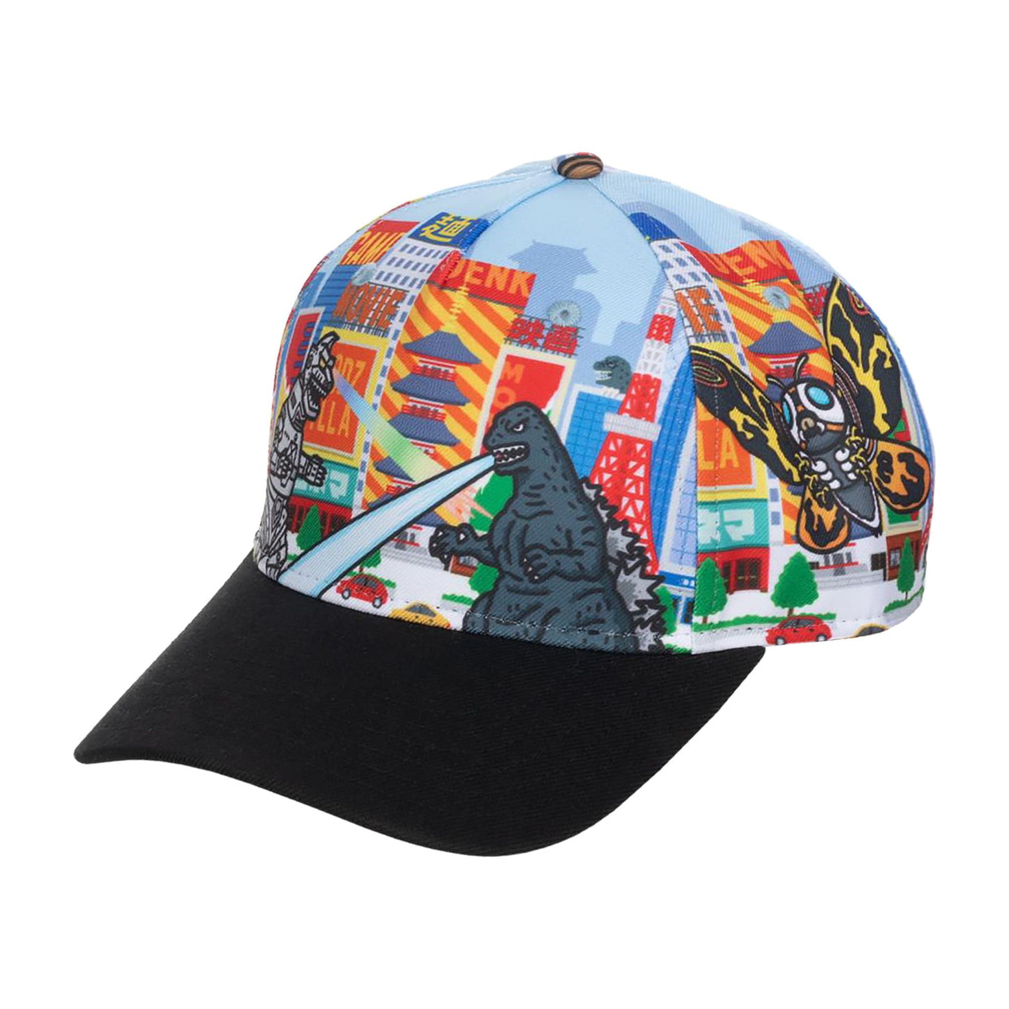 Godzilla vs. Mechagodzilla Cityscape Snapback Hat for Men, 100% Cotton ...