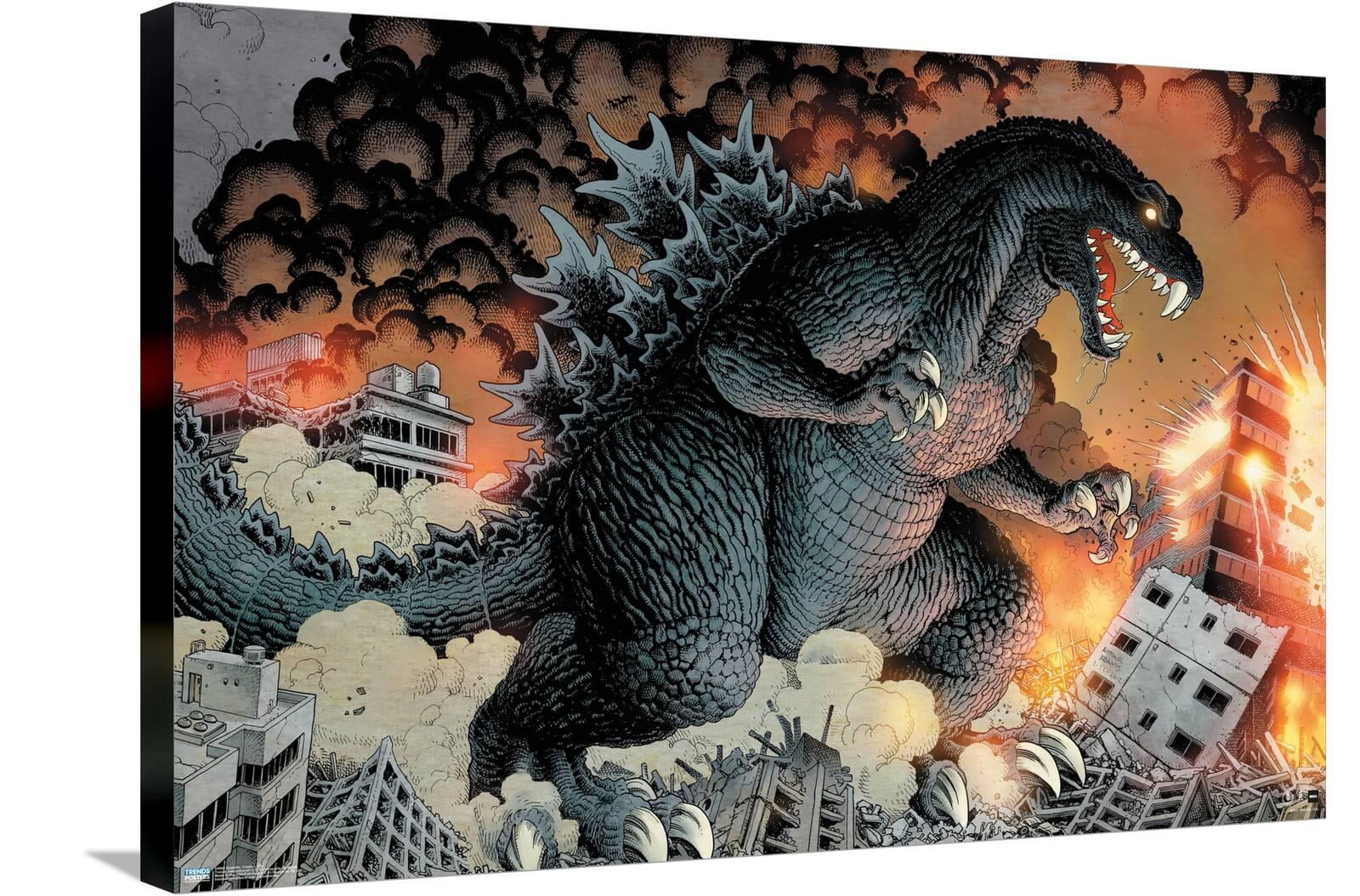 Godzilla: Comic - City Canvas Wall Poster, 22.375" x 34" - Walmart.com