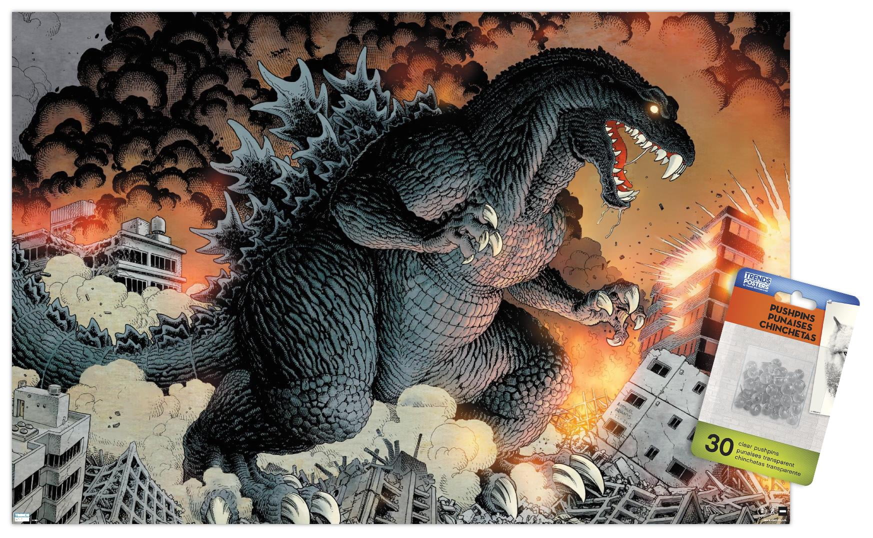 Godzilla: Comic - City Wall Poster with Push Pins, 14.725" x 22.375 ...
