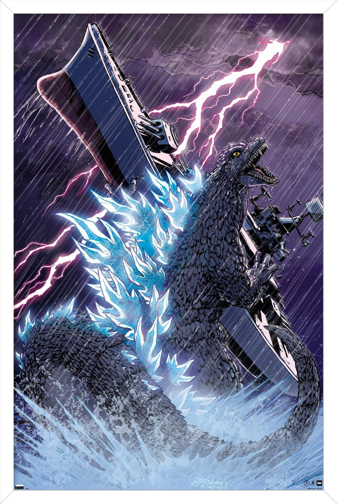 Godzilla: Comic - Lightning Wall Poster, 22.375" x 34" Framed - Walmart.com