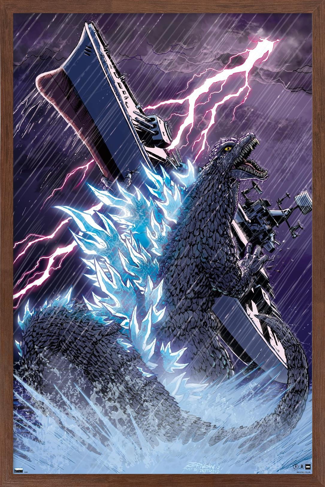 Godzilla: Comic - Lightning Wall Poster, 22.375" x 34" Framed - Walmart.com