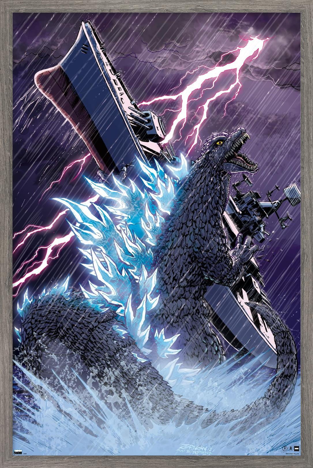 Godzilla: Comic - Lightning Wall Poster, 22.375" x 34" Framed - Walmart.com