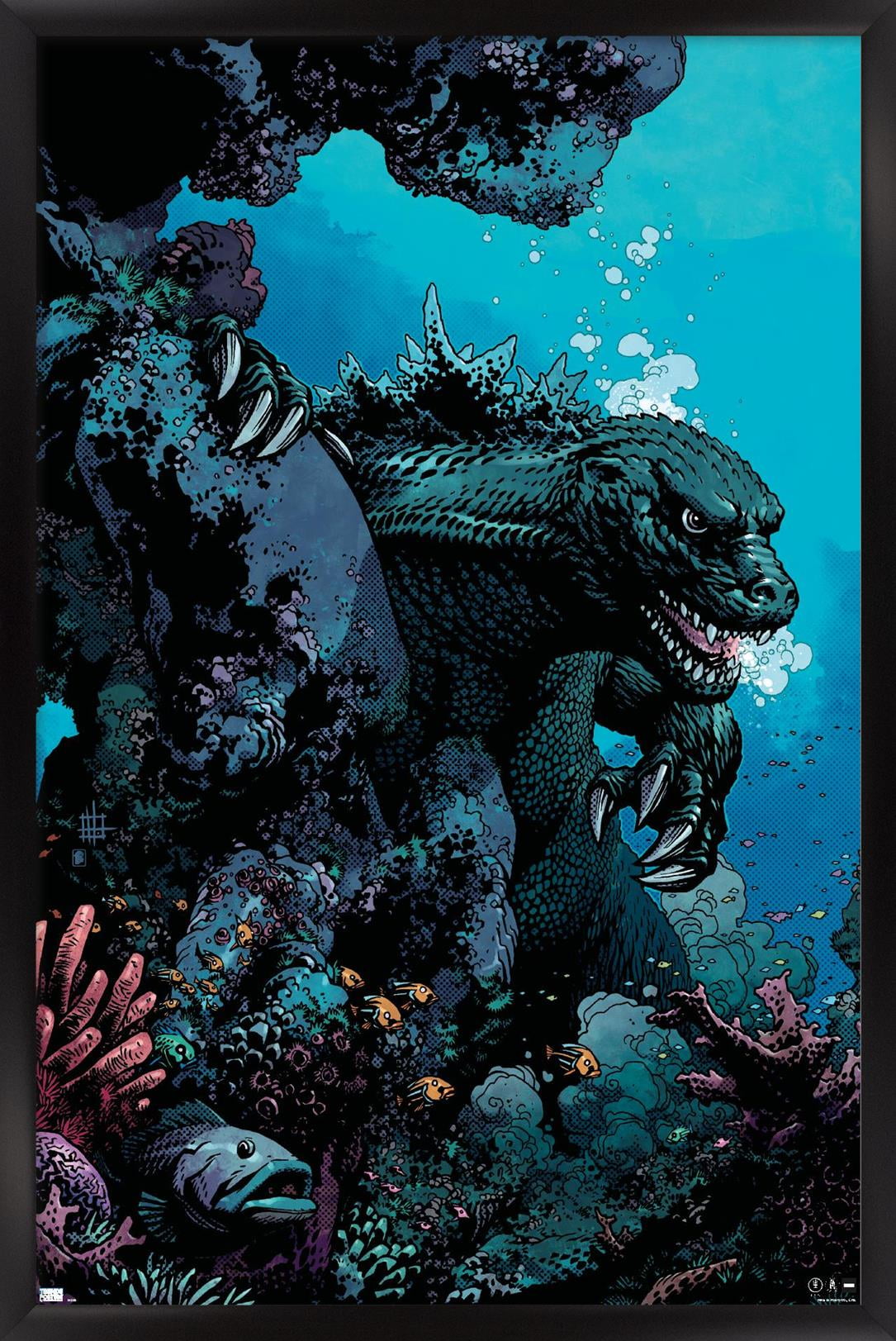 Godzilla: Comic - Ocean Wall Poster, 22.375" x 34" Framed - Walmart.com