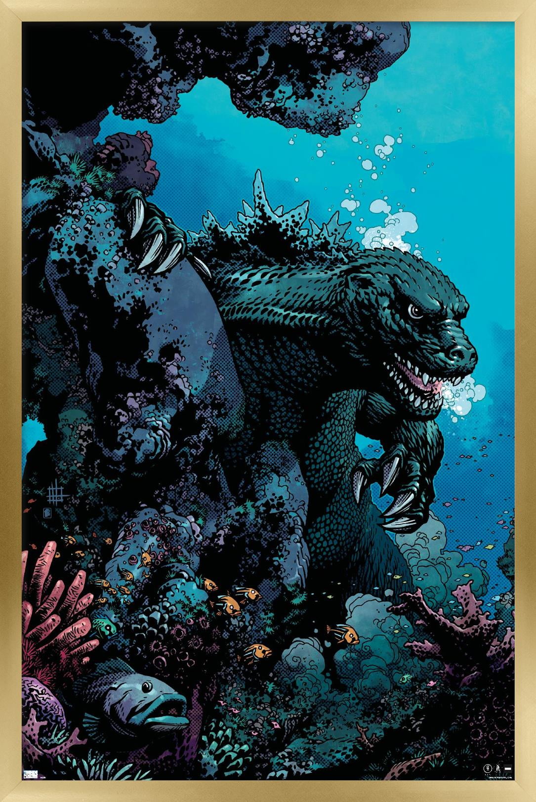 Godzilla: Comic - Ocean Wall Poster, 22.375" x 34" Framed - Walmart.com