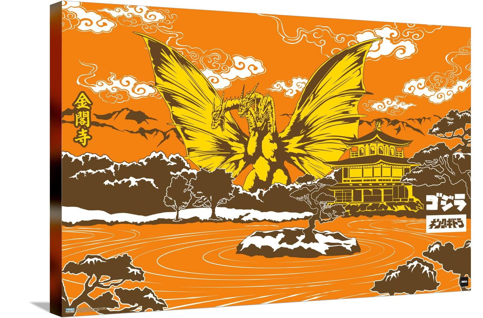 Godzilla - Ghidorah Canvas Wall Poster, 22.375" x 34" - Walmart.com