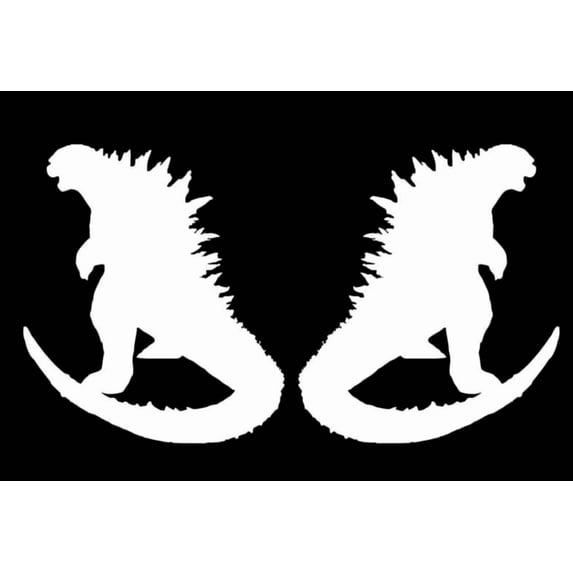 Godzilla Graphic Two 6" White Vinyl Decals Car Truck Windows Laptop ...