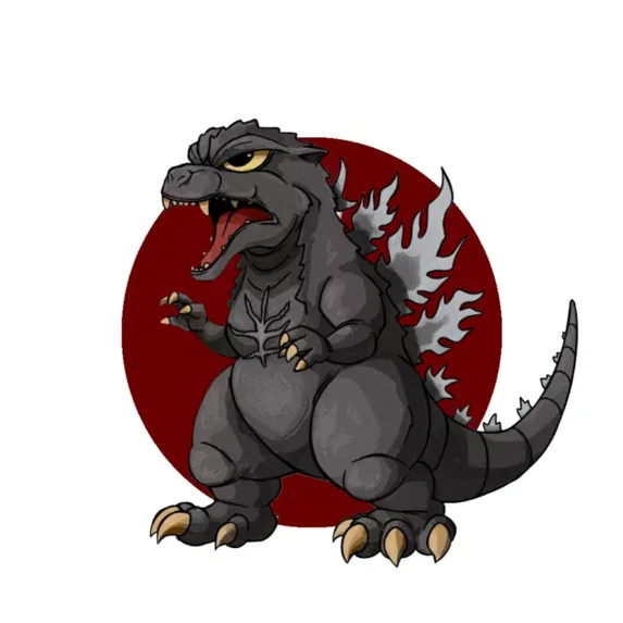 Godzilla Gray Chibi Stickers Phone Decal Water Bottle Stickers Car ...