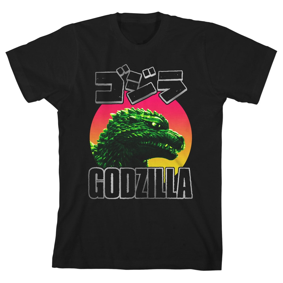 Godzilla Head and Kanji Letters Boy's Black T-shirt-XL - Walmart.com