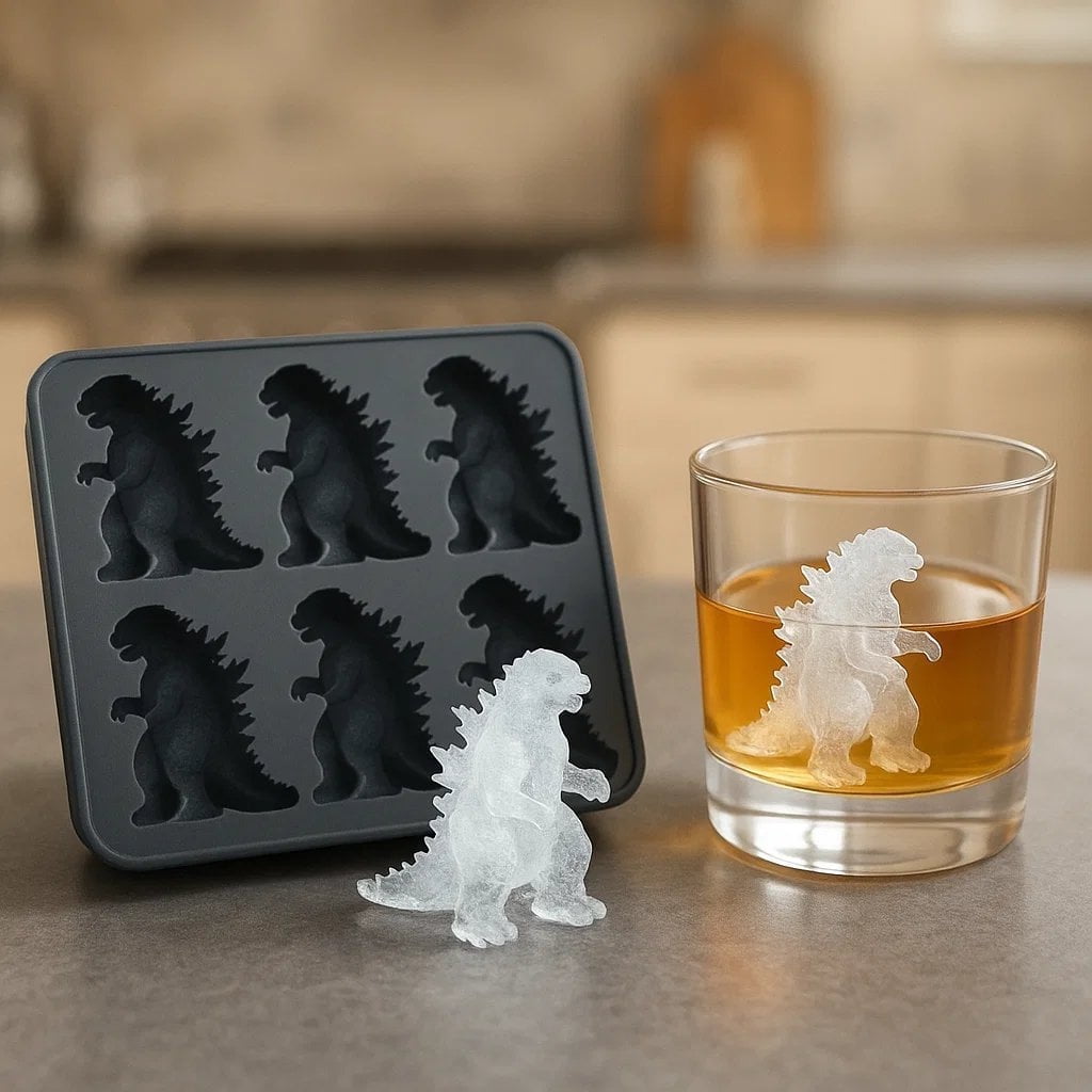 Godzilla Ice Mold – Silicone Dinosaur Ice Cube Tray – Fun Shaped Ice ...