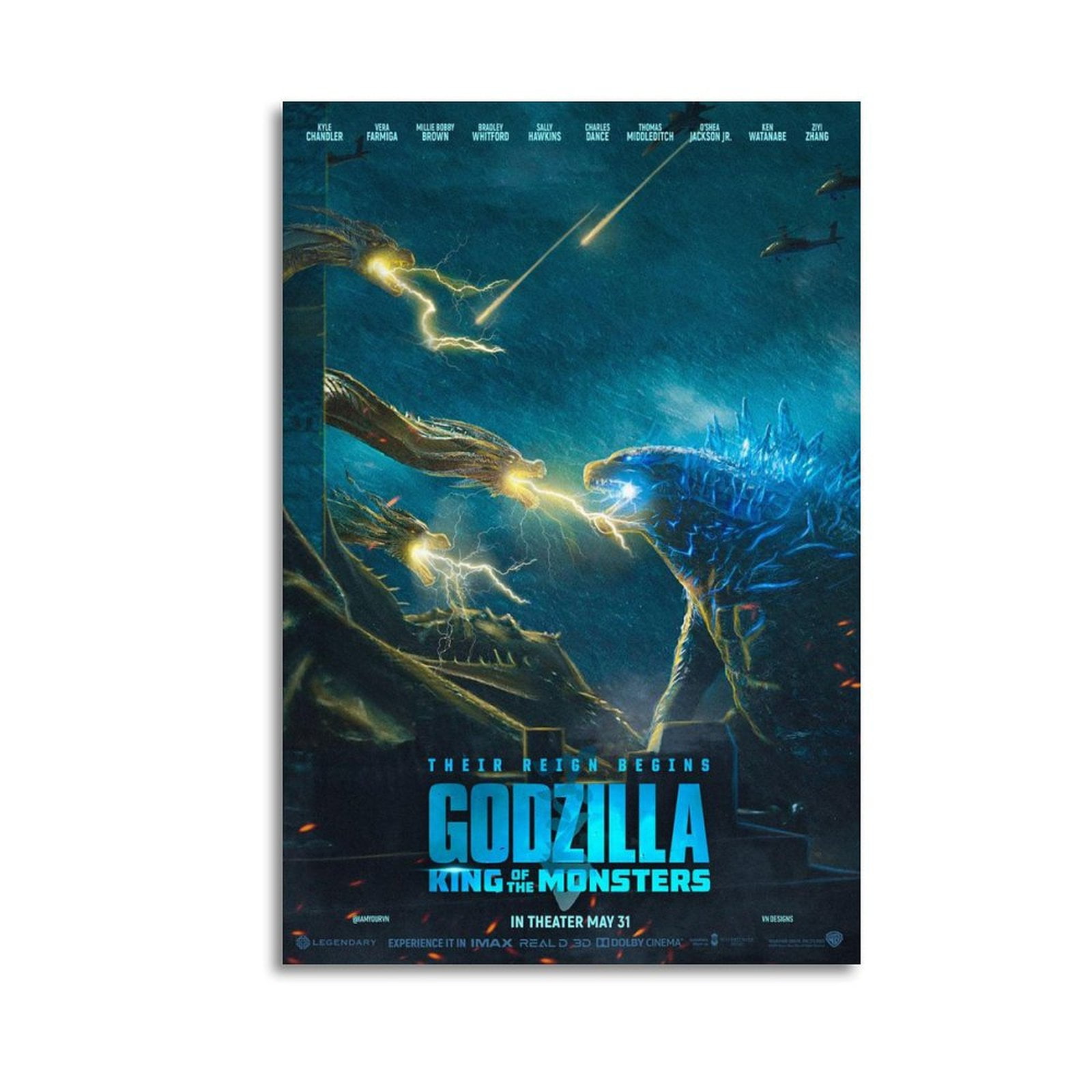 Godzilla King of The Monsters Poster Decoration Vibrant High-end Wall ...