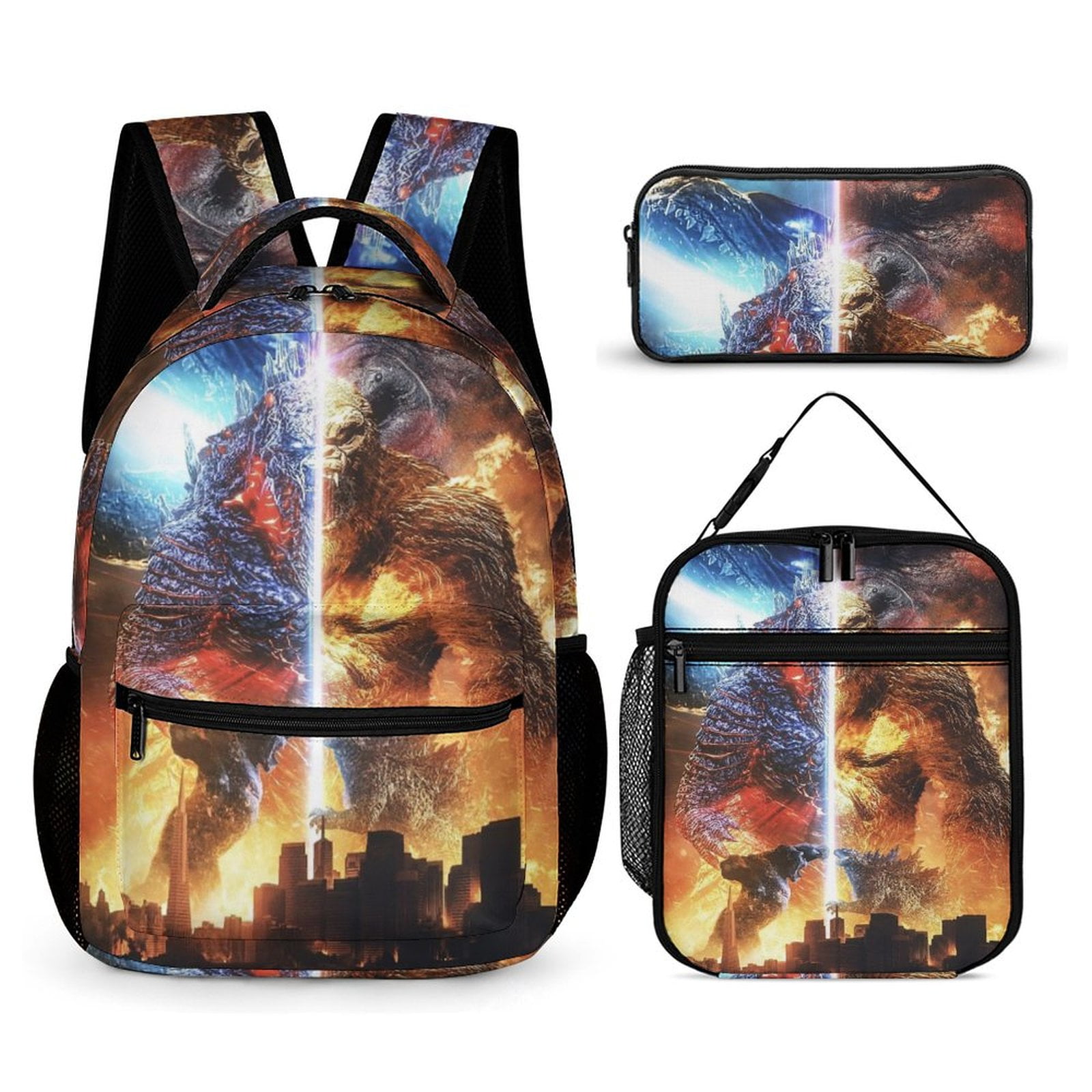 Godzilla Kong The New Empire Bag (2) Backpack, 3Pcs Anime Cartoon ...