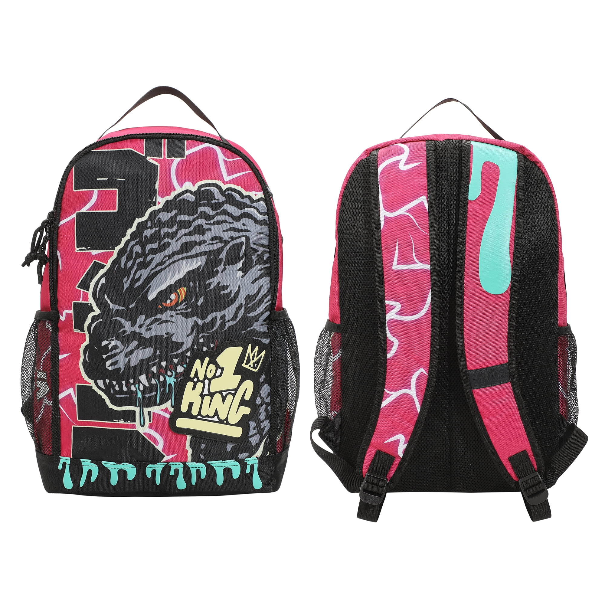 Godzilla Large Graphic 17.5” Pink Backpack - Walmart.com